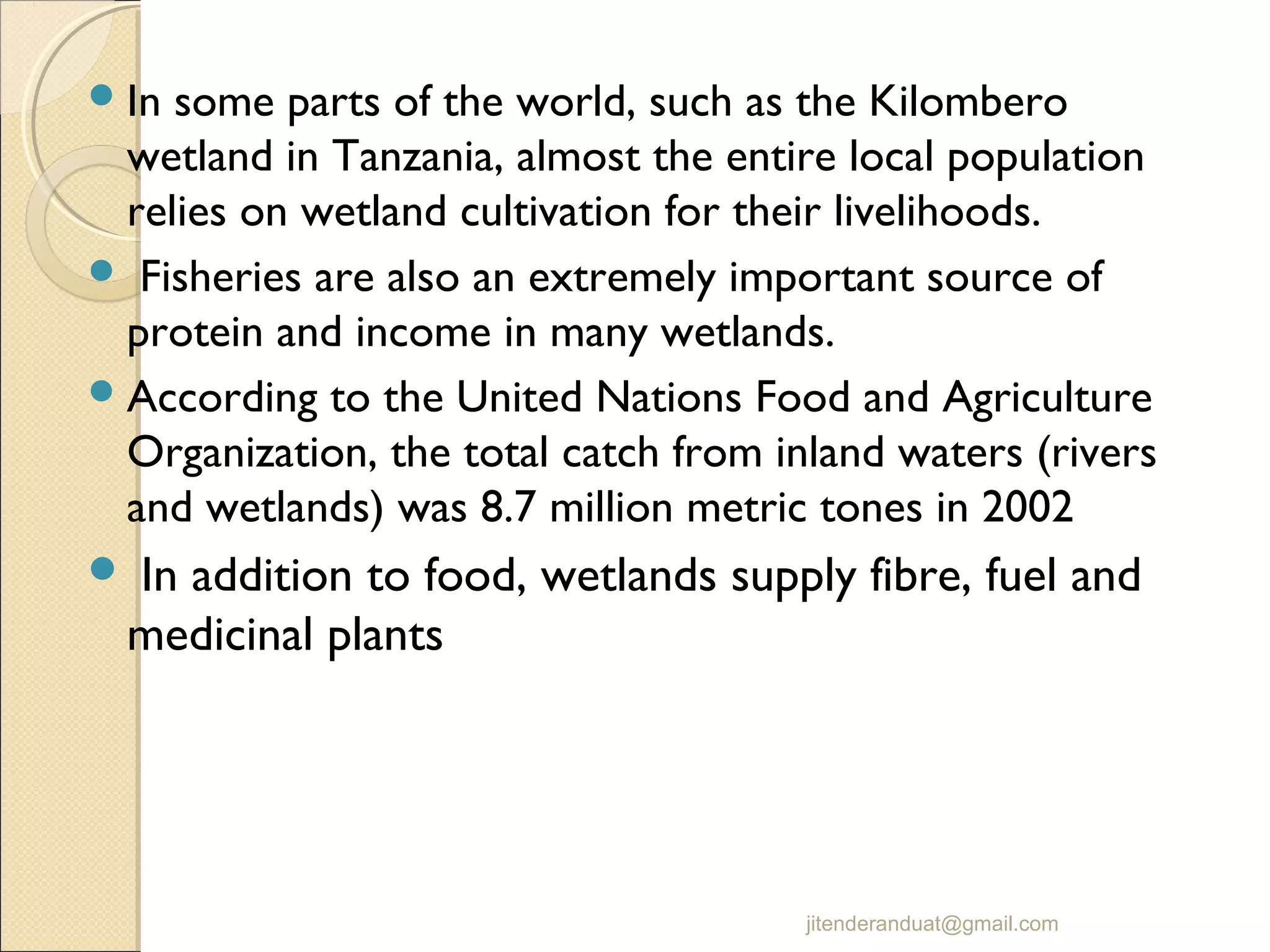 Conservation, management and restoration of wetlands | PPT
