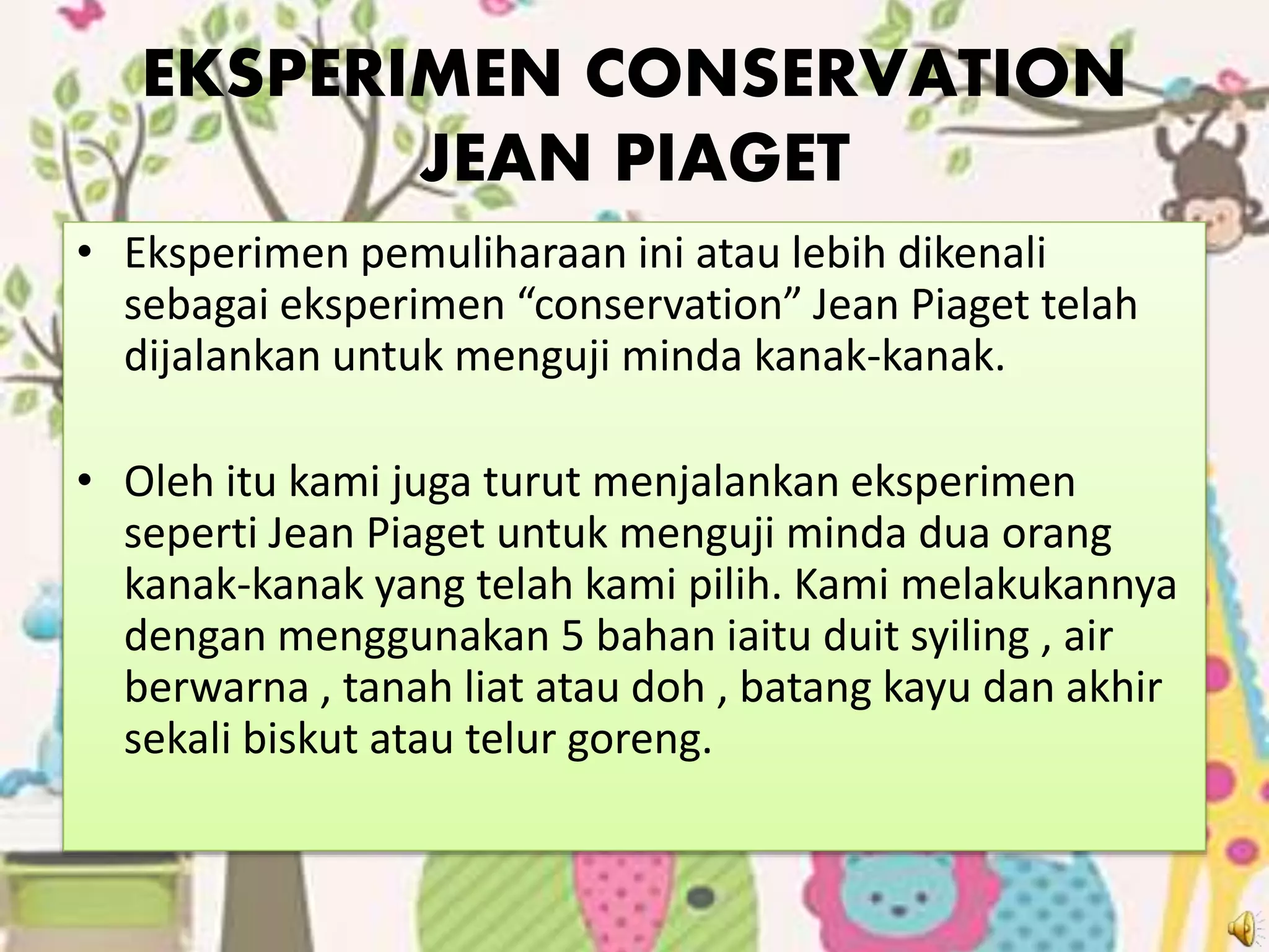 Conservation Jean Piaget | PPTX