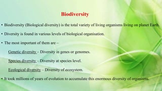 Conservation of biodiversity | PPTX