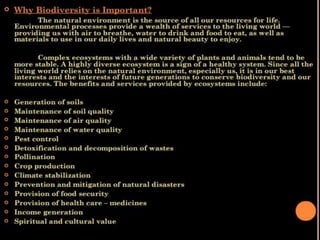 Conservation of biodiversity | PPT