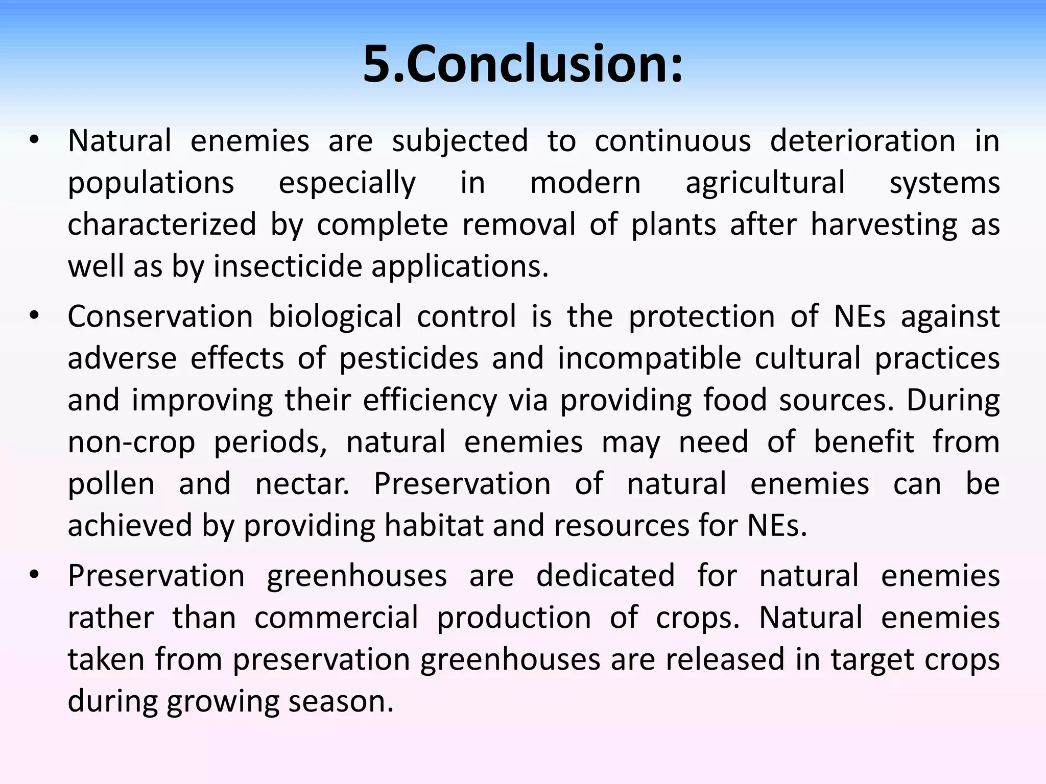 Conservation of biological controls | PPTX