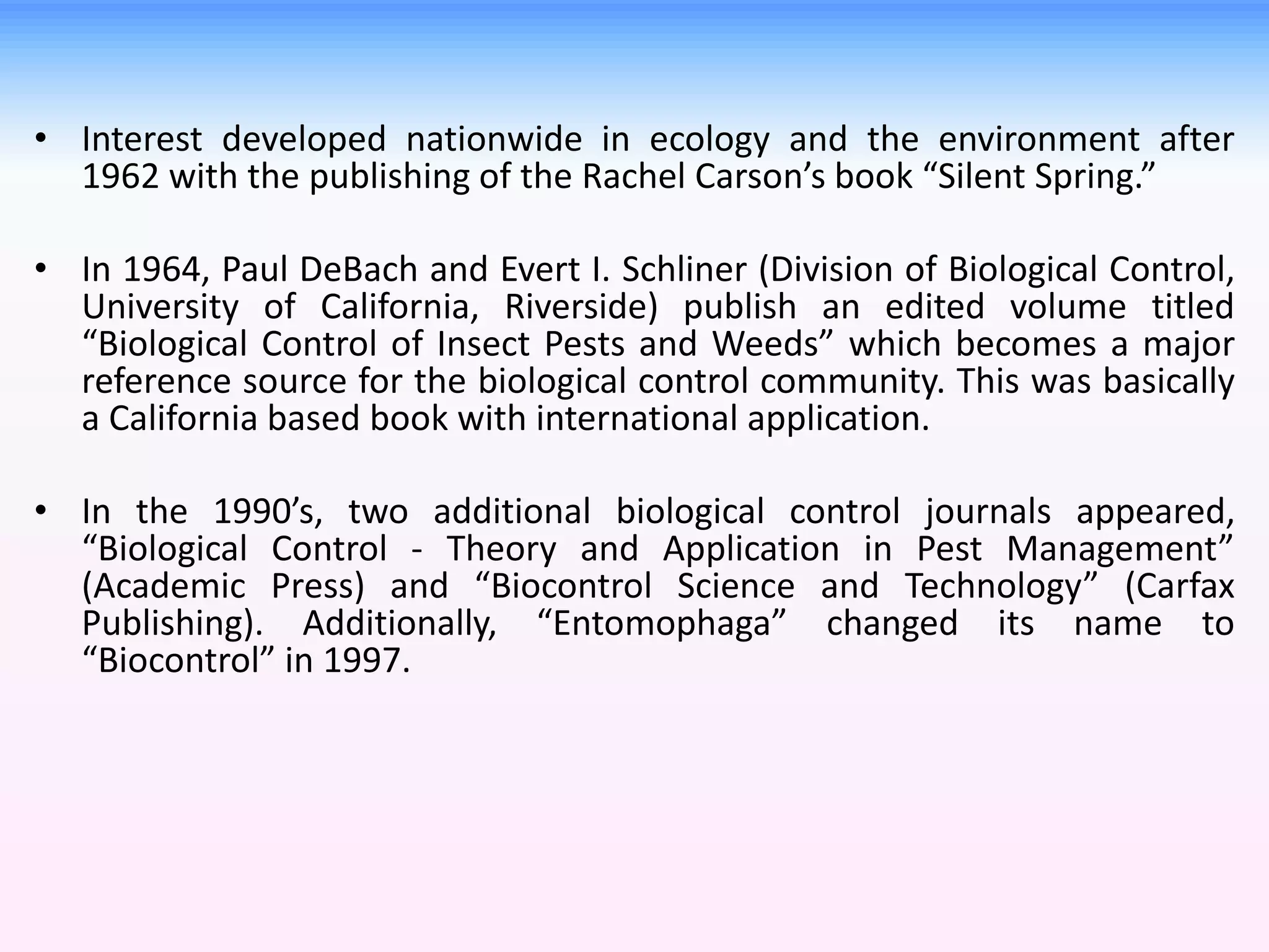 Conservation of biological controls | PPTX