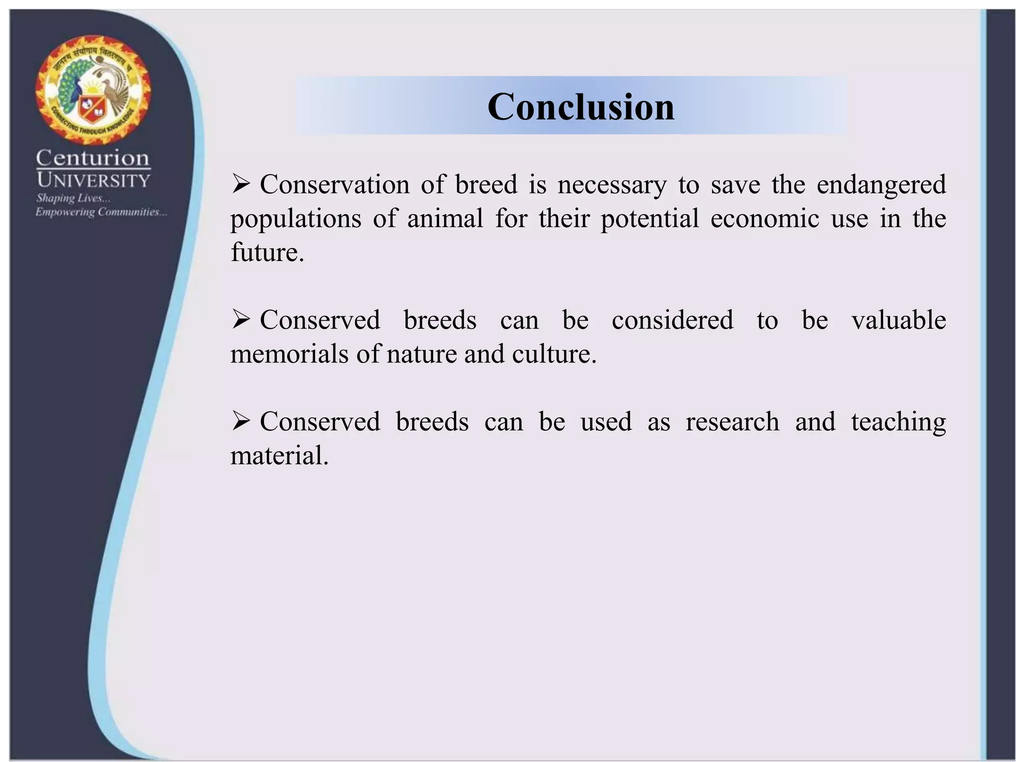 Conservation of breeds | PPTX