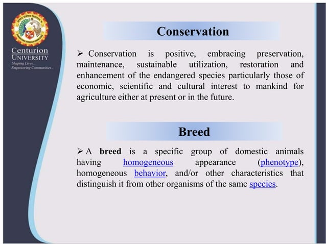 Conservation of breeds | PPTX