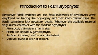CONSERVATION OF BRYOPHYTES AND FOSSIL BRYOPHYTES | PPTX
