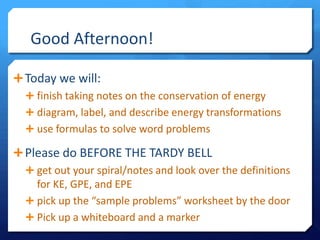 Conservation of Energy | PPT