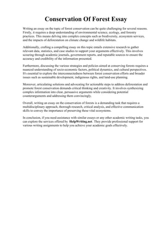 Conservation Of Forest Essay.pdf