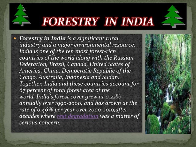 Conservation of forests | PPTX | Agriculture | Industries