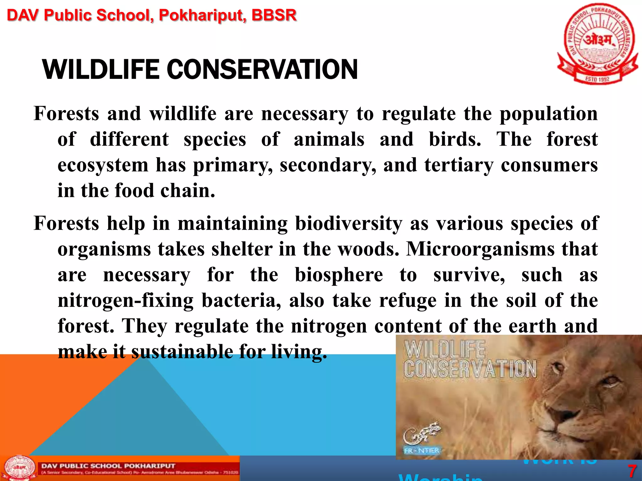 Conservation of forests and wildlife | PPTX
