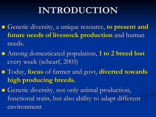 Conservation of genetic resources of sheep and goats | PPTX