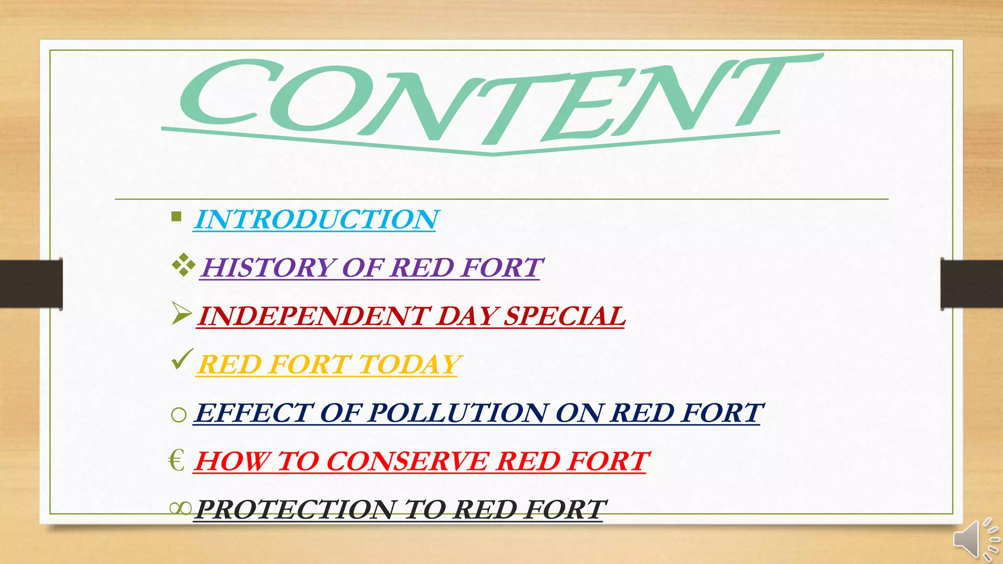 CONSERVATION OF RED FORT | PPTX