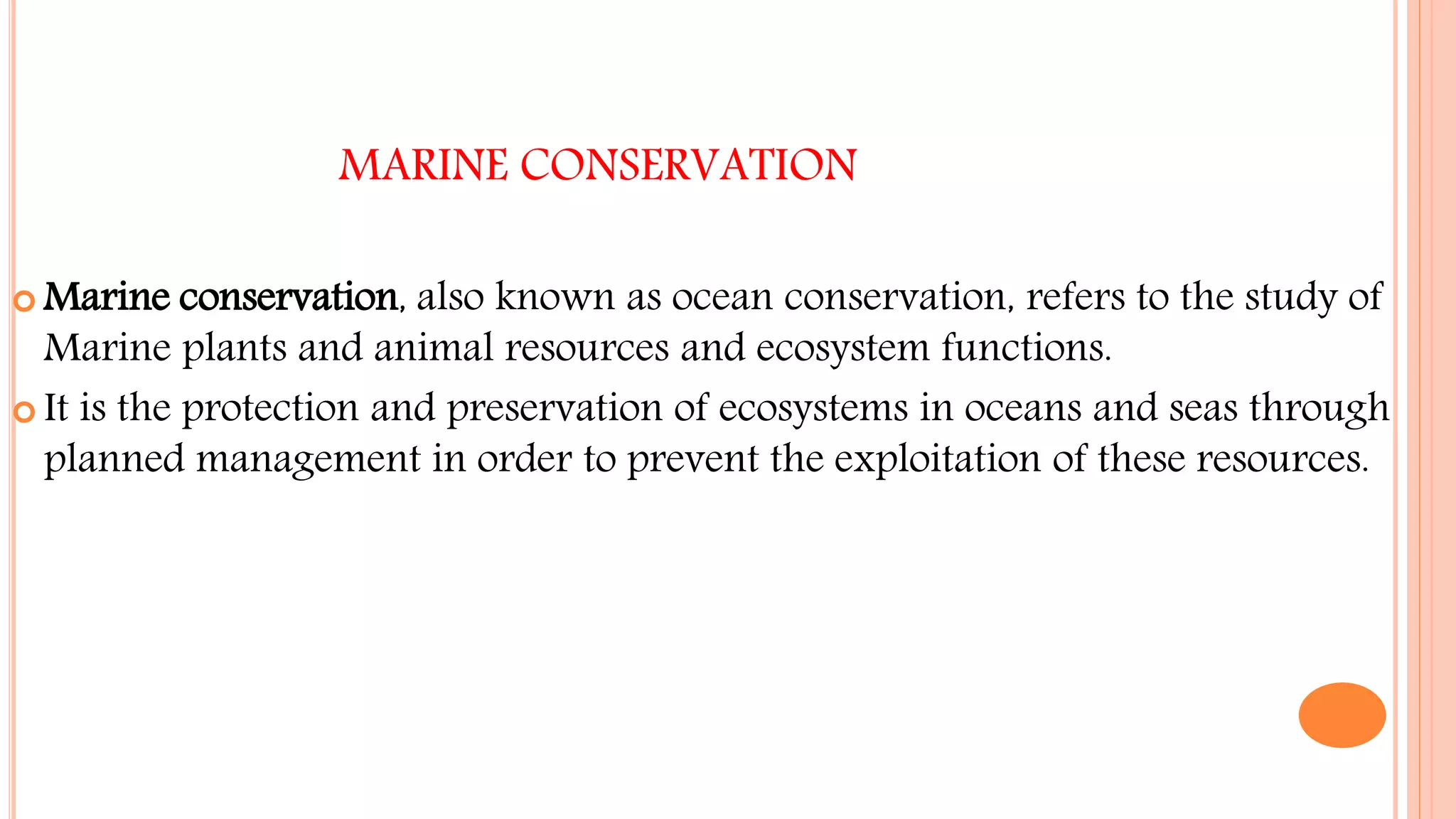 Conservation of marine ecosystem | PPTX