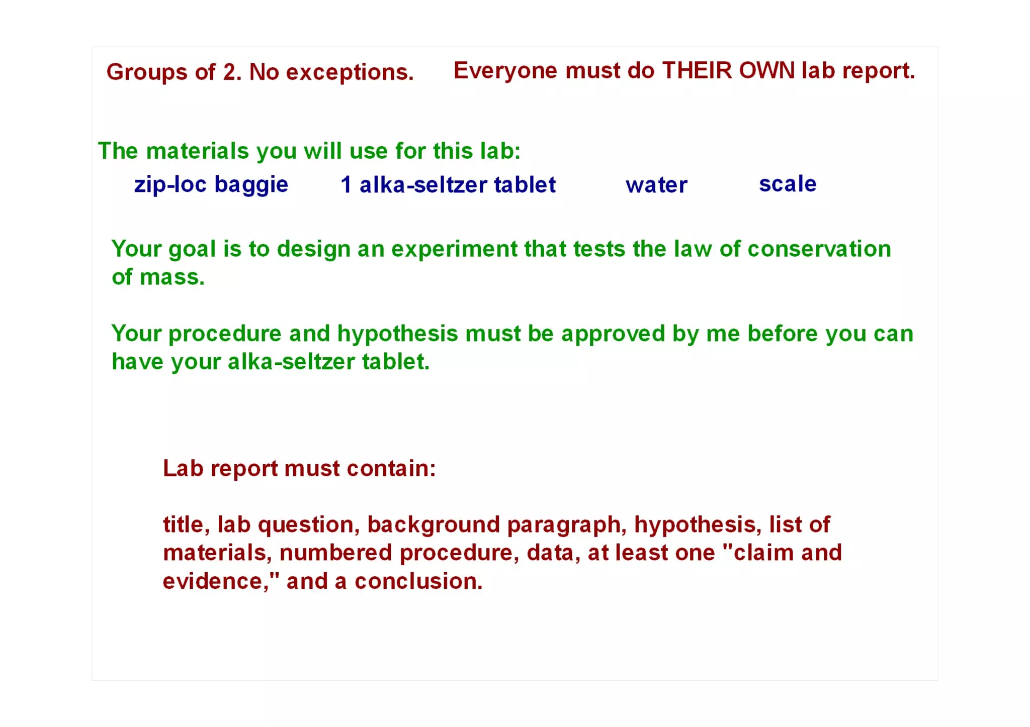 Conservation Of Mass Lab | PDF