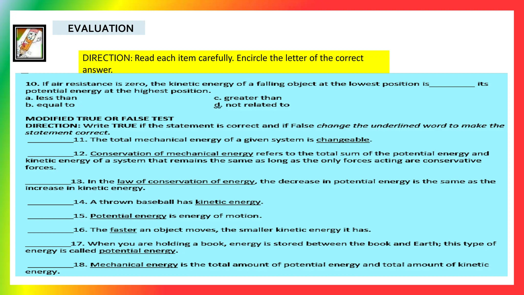 sCIENCE-CONSERVATION OF MECHANICAL ENERGY.pptx | Physics | Science