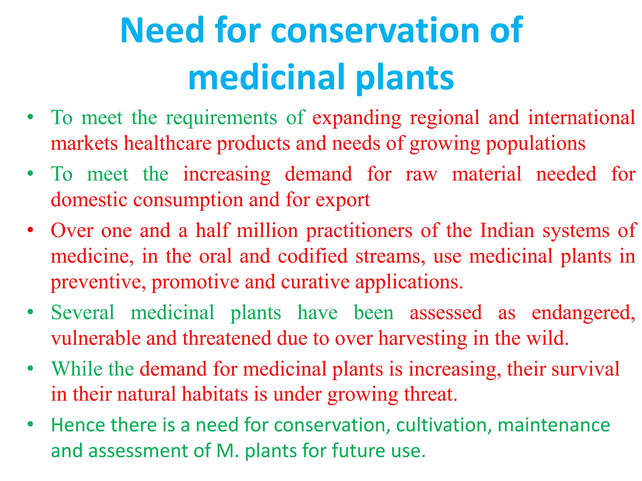 Conservation of medicinal plants | PPTX