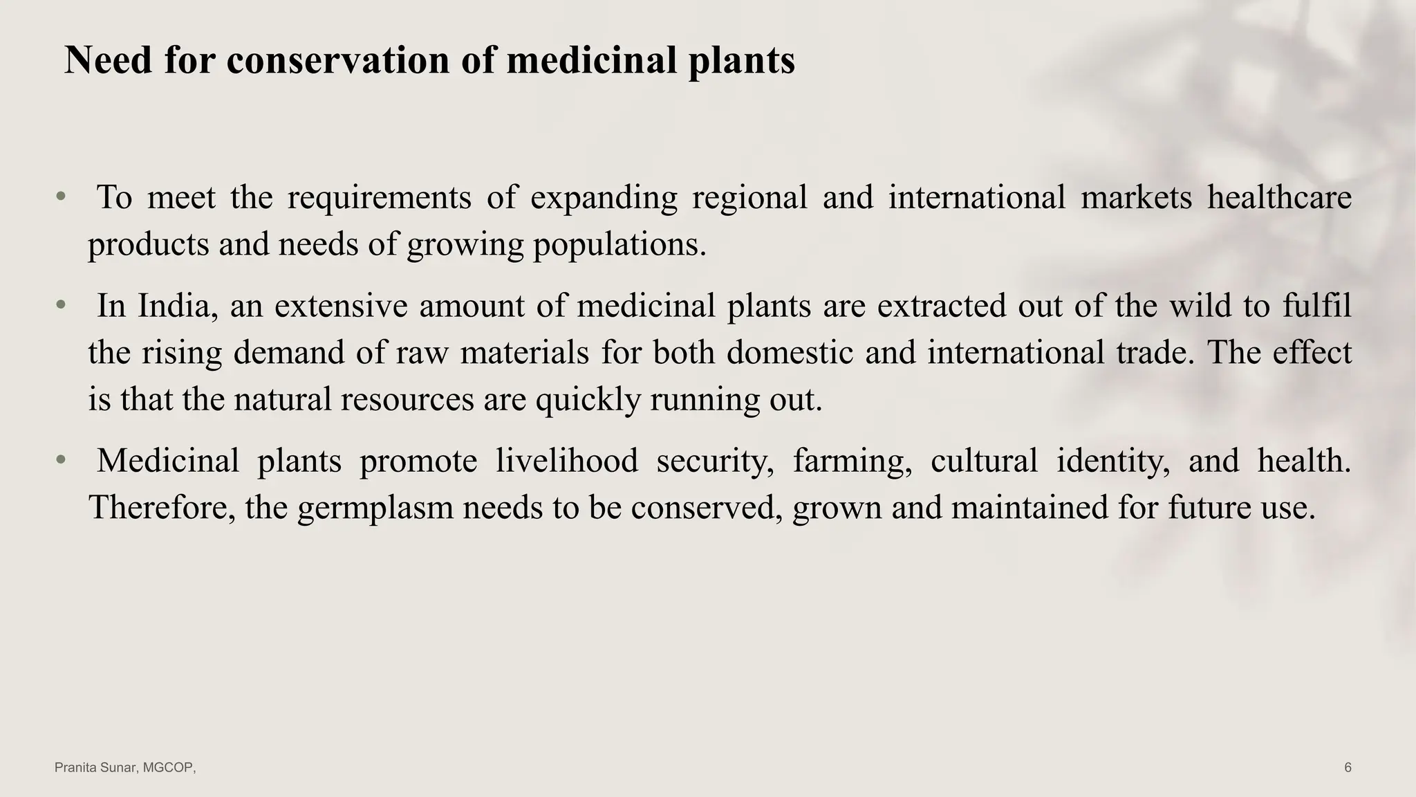 Conservation of Medicinal Plants/ B. Pharm/ Pharmacognosy ...