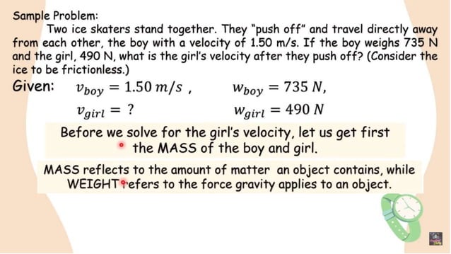Conservation of Momentum. Grade 9 lesson. | PPTX