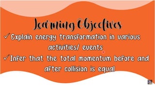 Conservation of Momentum. Grade 9 lesson. | PPTX