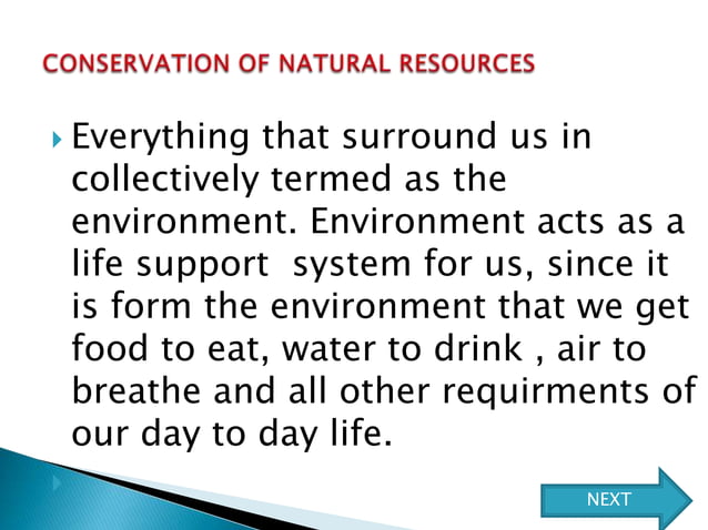 Conservation of natural resource | PPTX | Indoor Environmental Quality ...