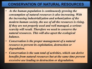 Conservation of natural resources | PPTX