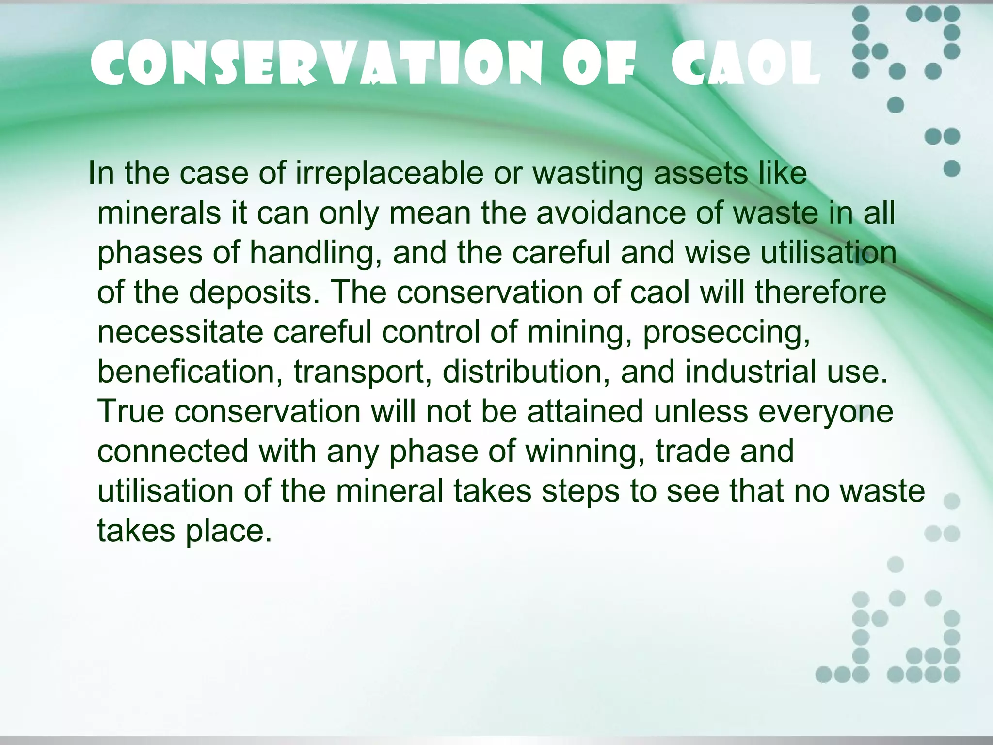 Conservation of natural resources | PPT