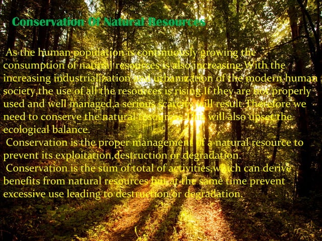 Conservation of natural resources | PPT | Geology | Science