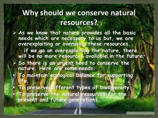 Conservation of natural resources | PPTX