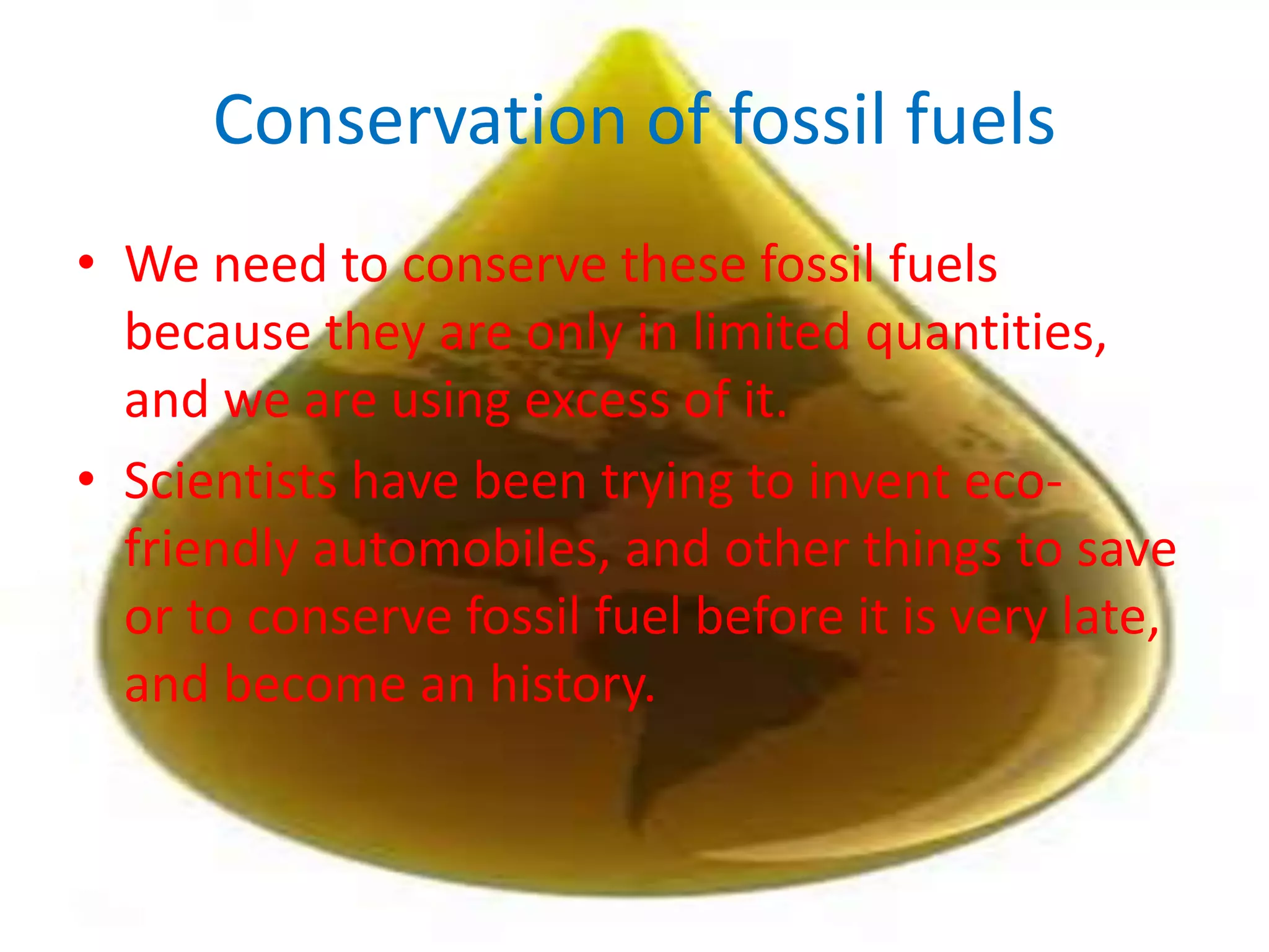 Conservation of non renewable resources | PPTX