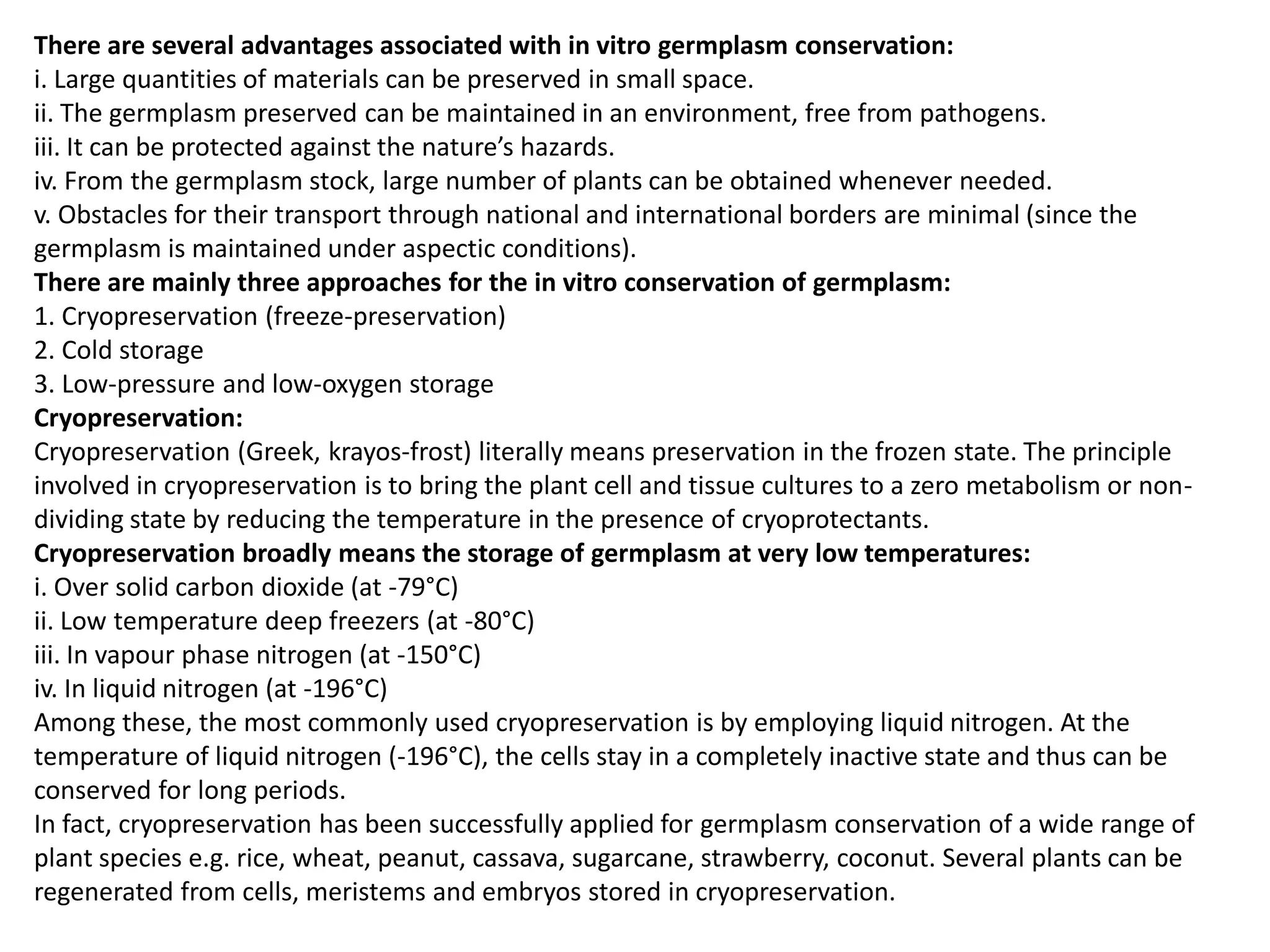 Conservation of plant genetic resources and cryopreservation | PPTX