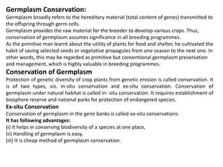 Conservation of plant genetic resources and cryopreservation | PPTX