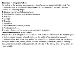 Conservation of plant genetic resources and cryopreservation | PPTX