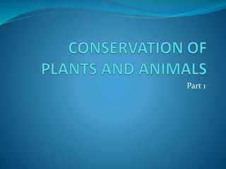 Conservation of plants and animals part 1 | PPTX