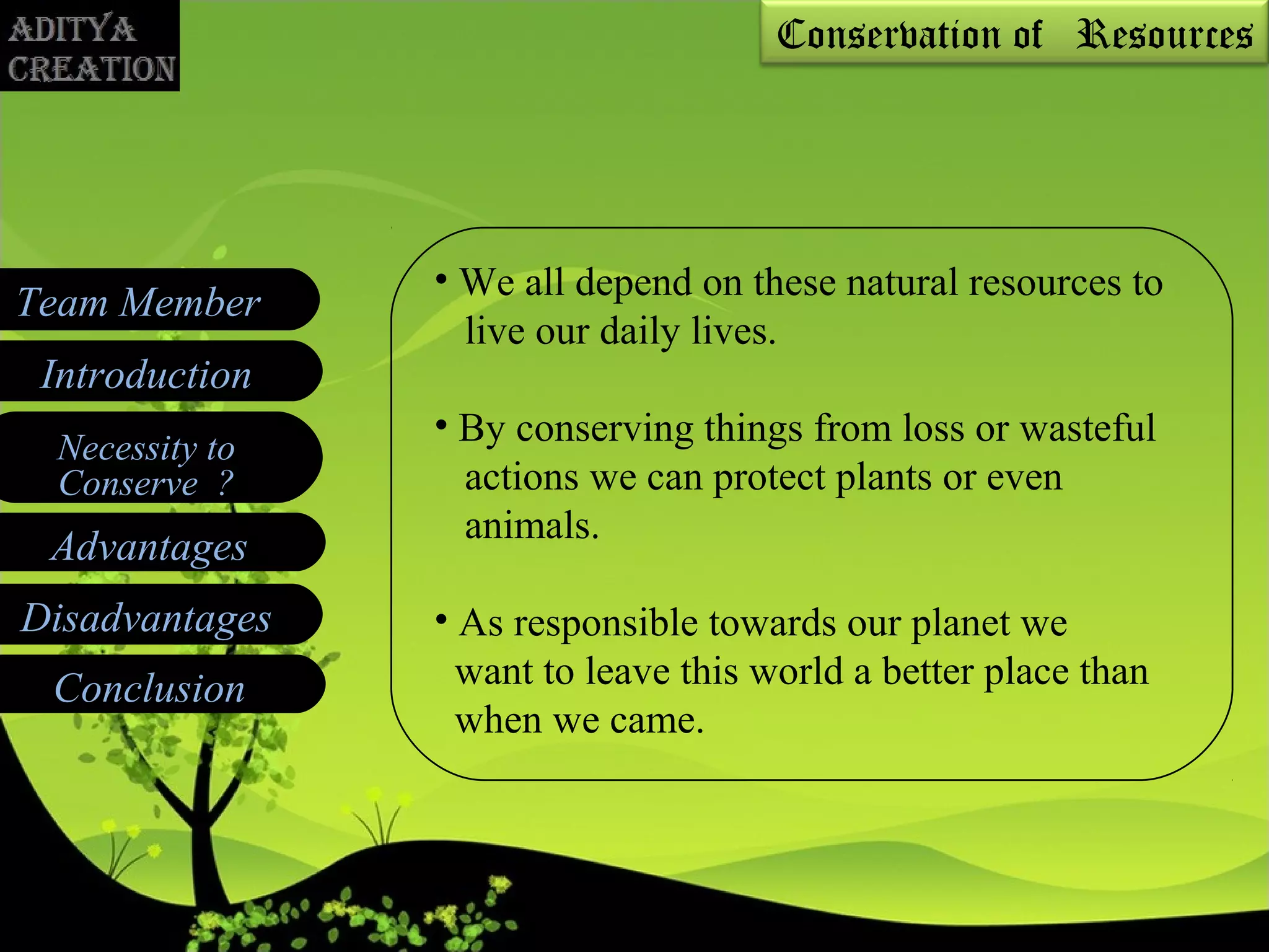 Conservation of resources | PPT