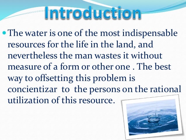 Conservation of water