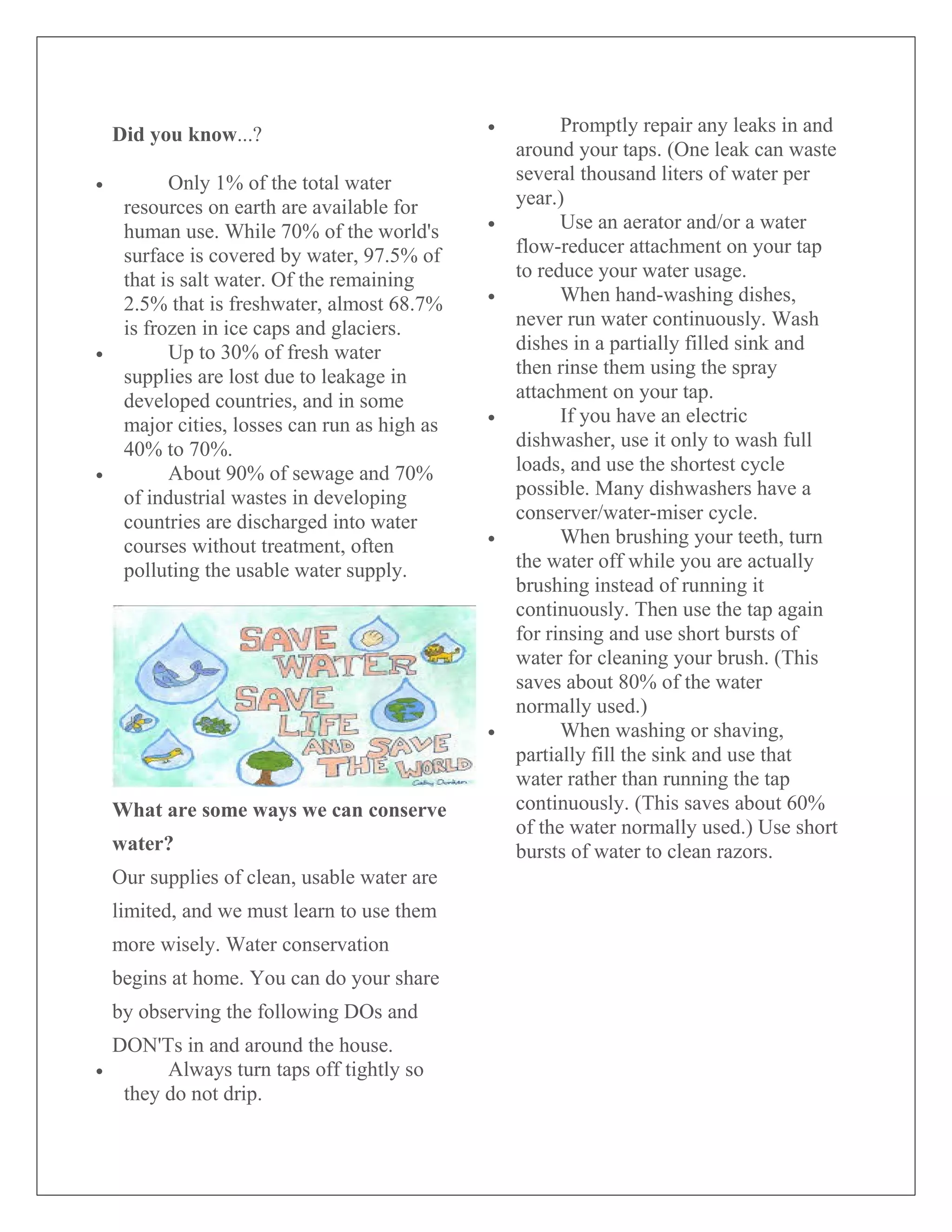 Conservation of water copy | DOC