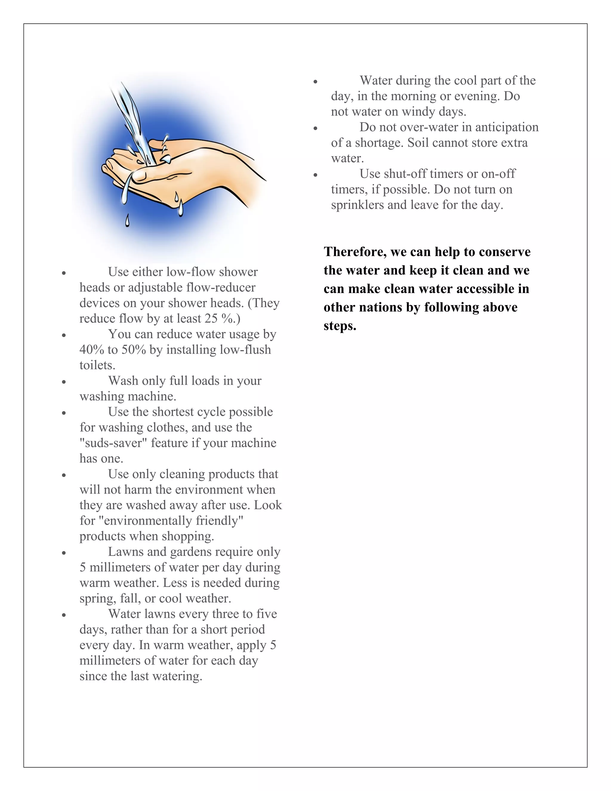 Conservation of water copy | DOC