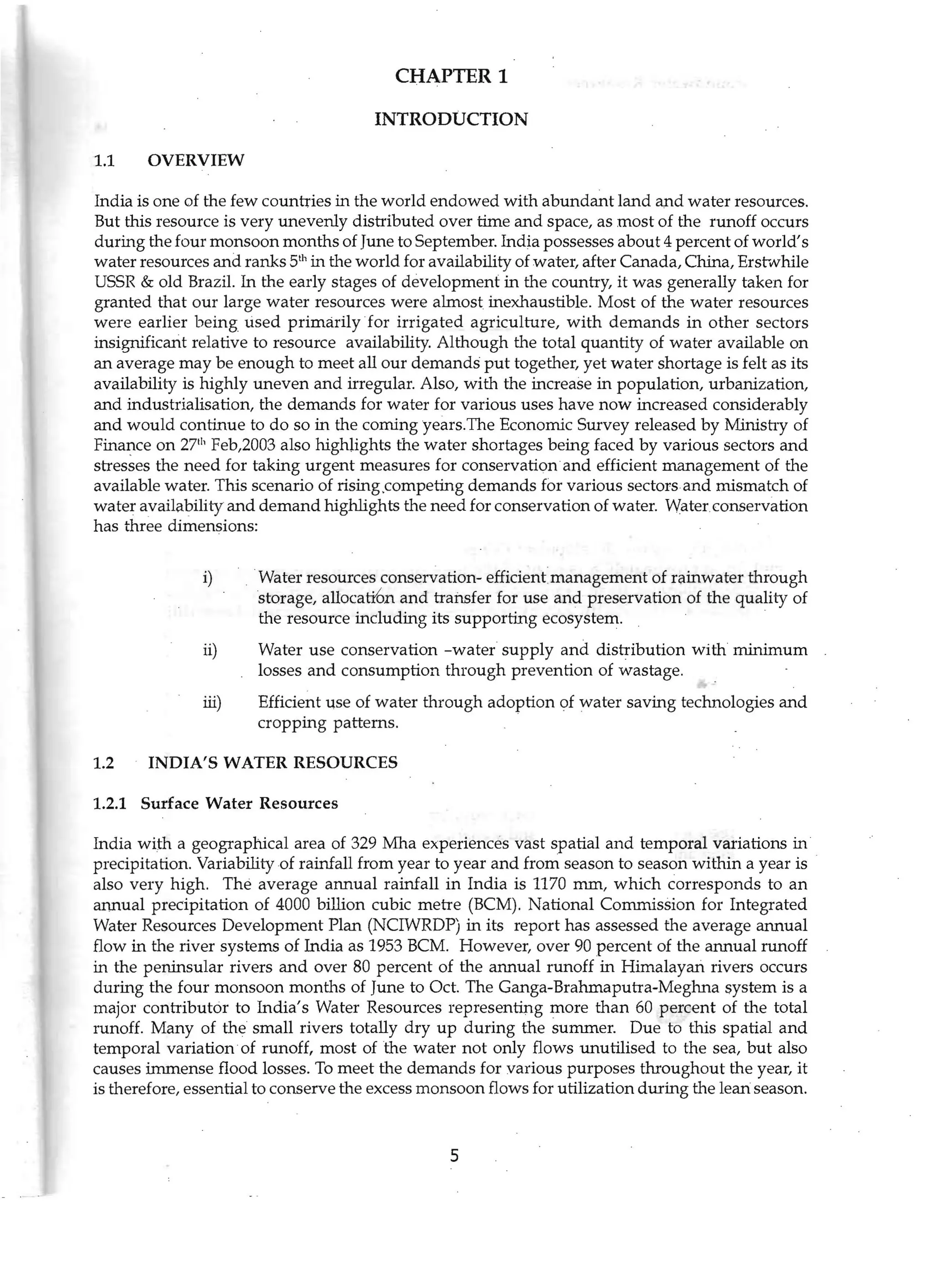 CONSERVATION OF WATER IN AGRICULTURE AND INDUSTRIAL SECTORS - 2003 | PDF