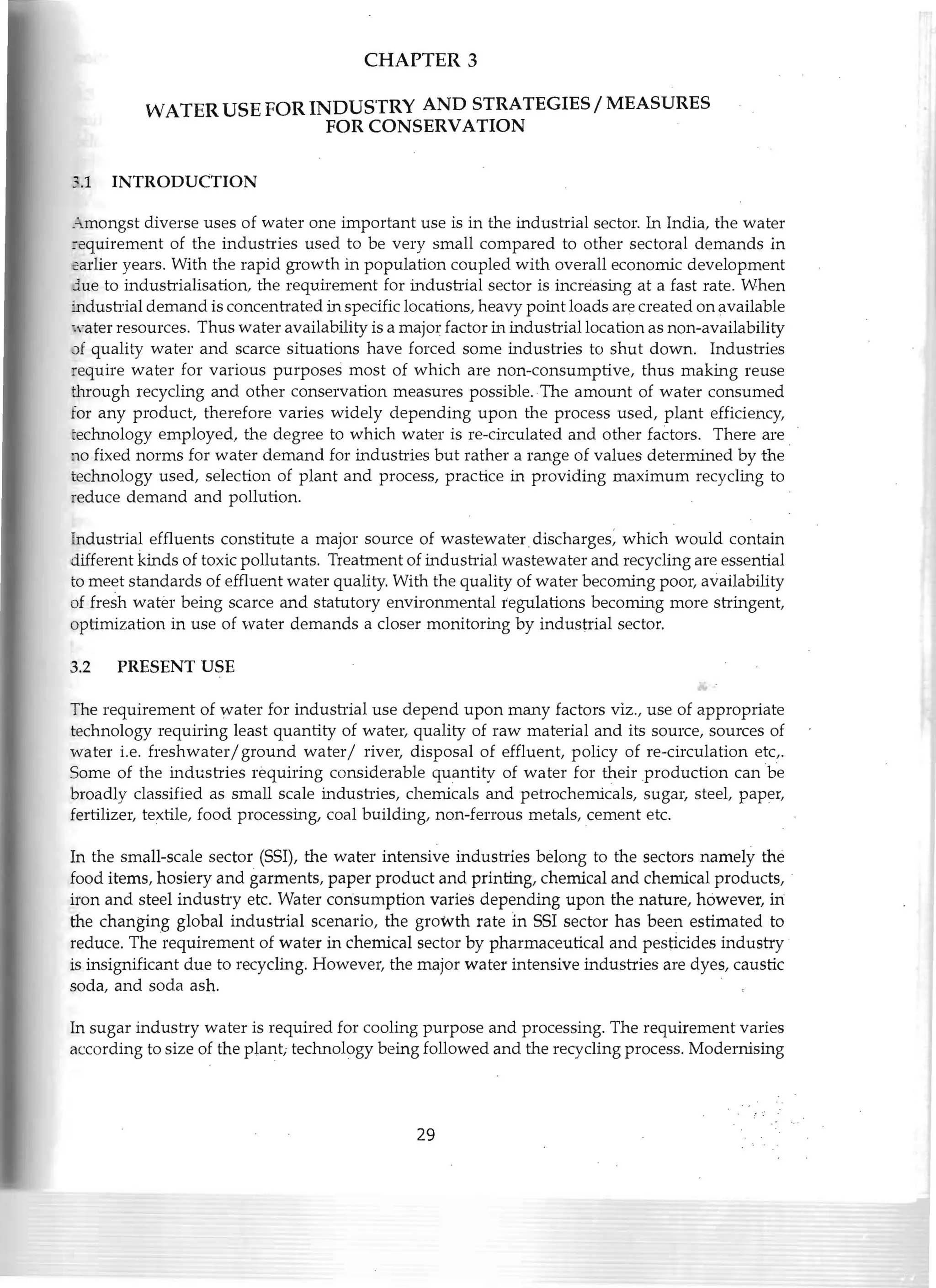 CONSERVATION OF WATER IN AGRICULTURE AND INDUSTRIAL SECTORS - 2003 | PDF