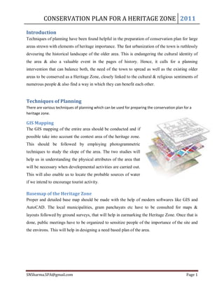 Conservation plan and application of planning techniques | PDF