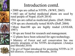 Conservation status vunlerable species of NTFPs/MAPs in Nepal | PDF
