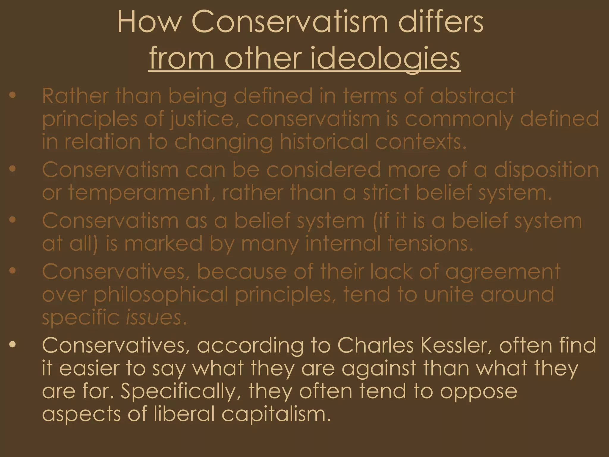 Conservatism | PPT | Economy | Business and Finance