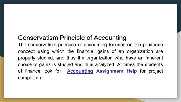 Conservatism Principle of Accounting | PPTX