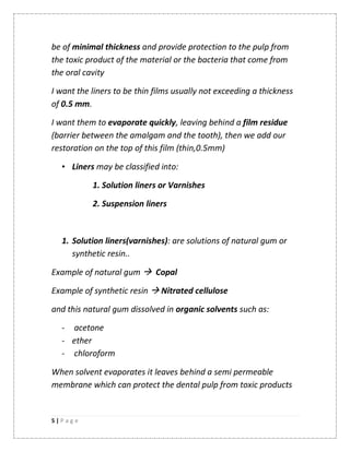 Conservative iv script-2-cavity-liners-and-bases | PDF