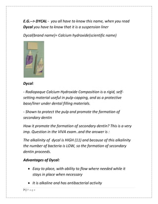 Conservative iv script-2-cavity-liners-and-bases | PDF | Dental Health | Diseases and Conditions