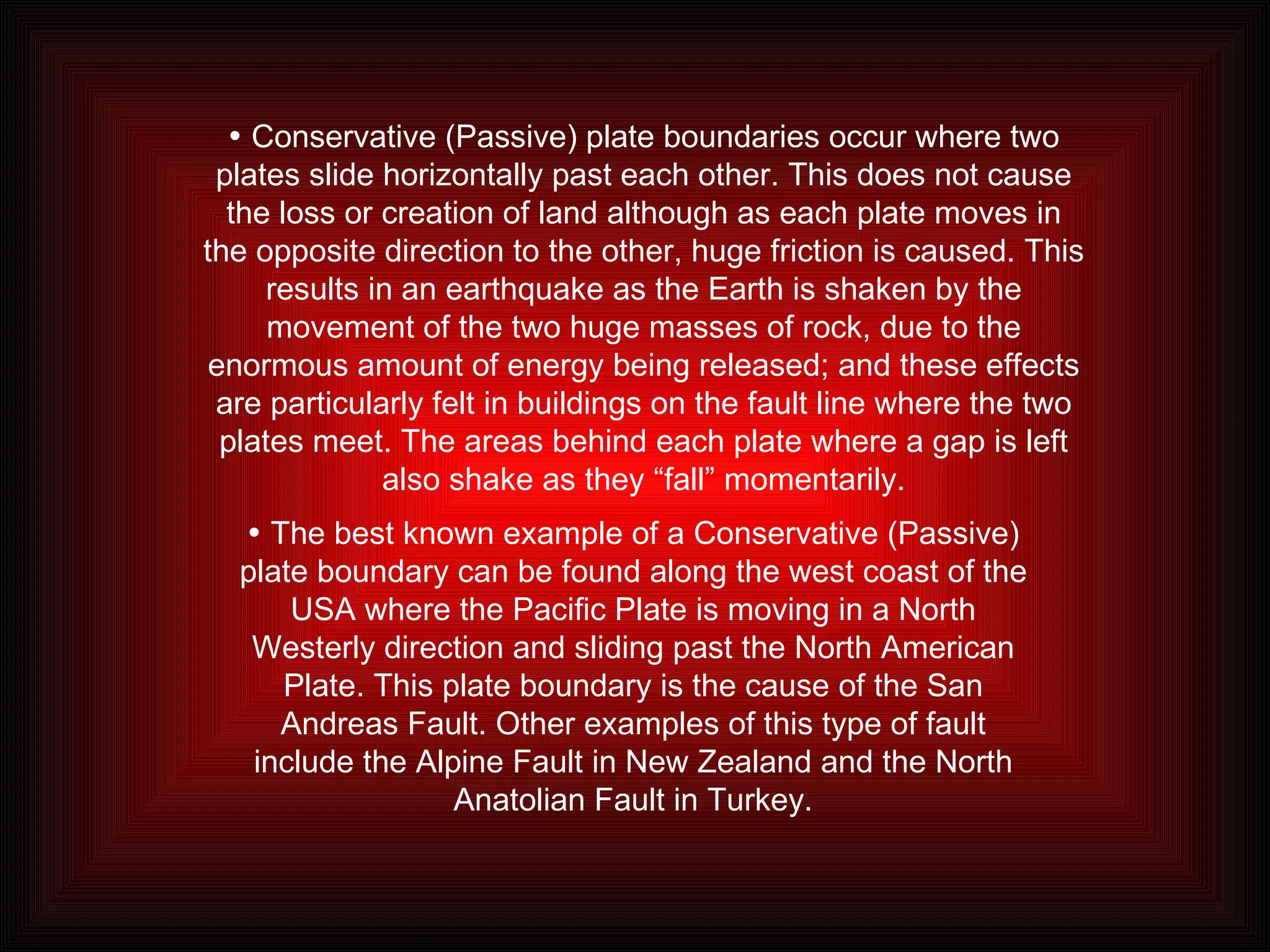 Conservative (Passive) Plate Boundaries | PPT