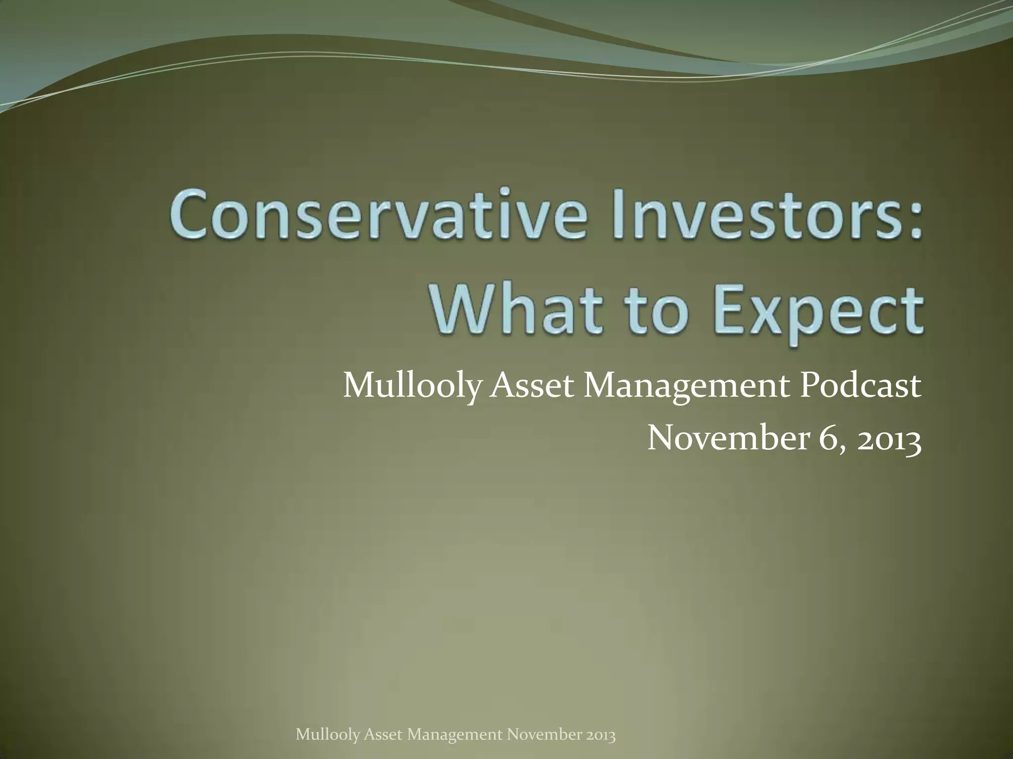 Defining a Conservative Investor | PPT