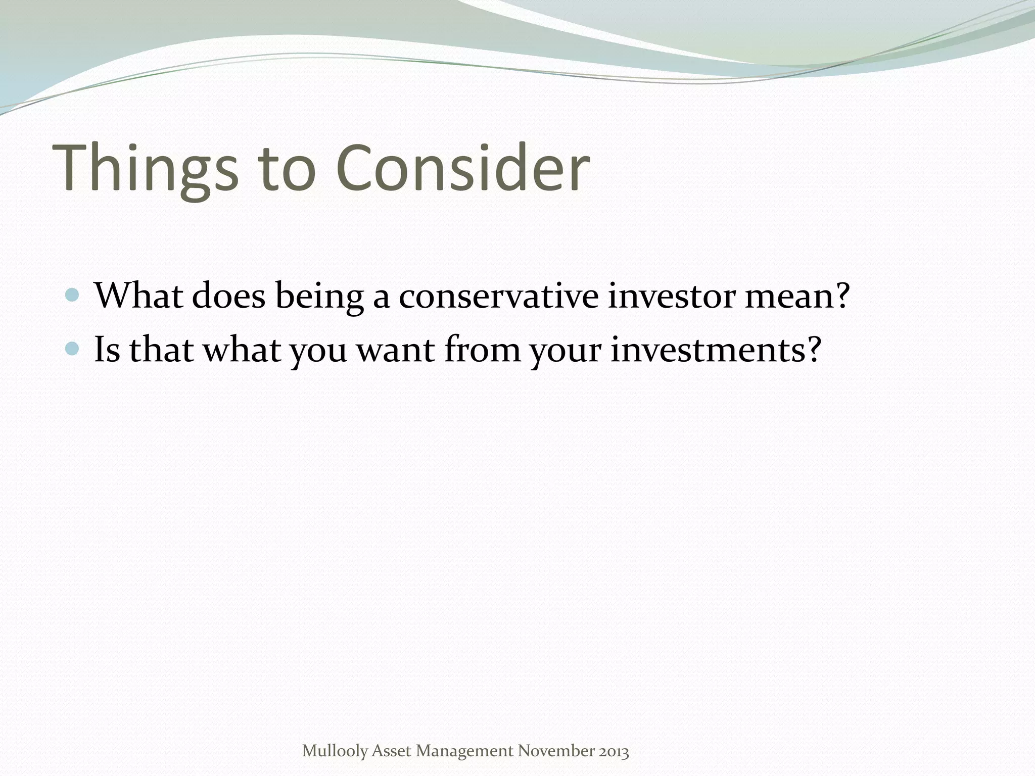 Defining a Conservative Investor | PPT