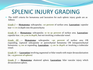 Conservative management of spleenic injury by dr. raheel anis. | PPT