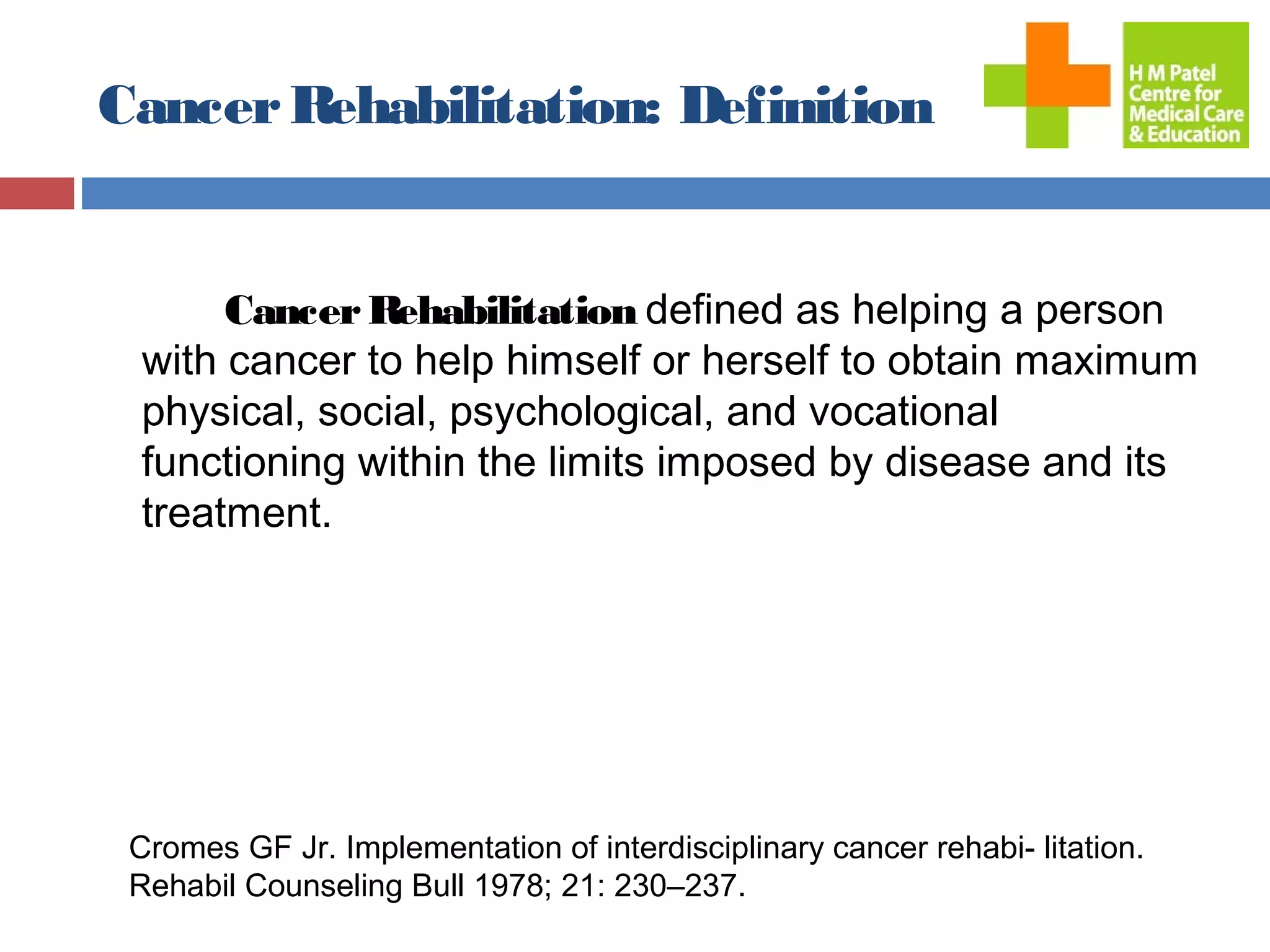 Physiotherapy in cancer | PPT