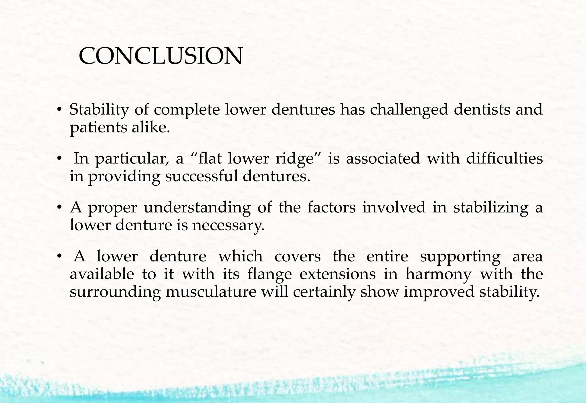 Conservative prosthodontic procedures to improve mandibular denture ...